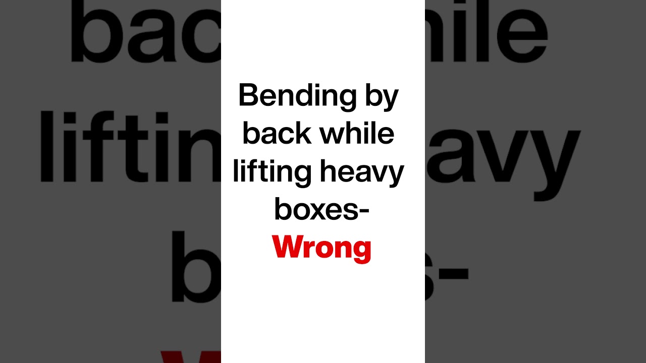 How to lift heavy box correctly without injury ( Subscribe our channel for more tips and treatment)
