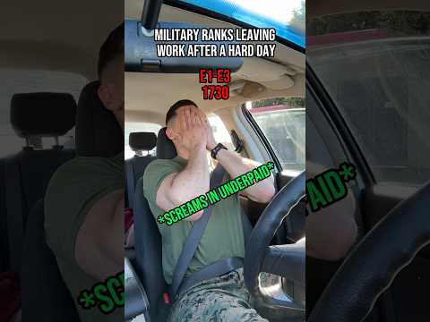 Military ranks leaving work after a hard day