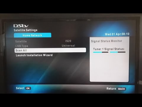 How to run the DStv installation wizard on an HD decoder (Single LNB)