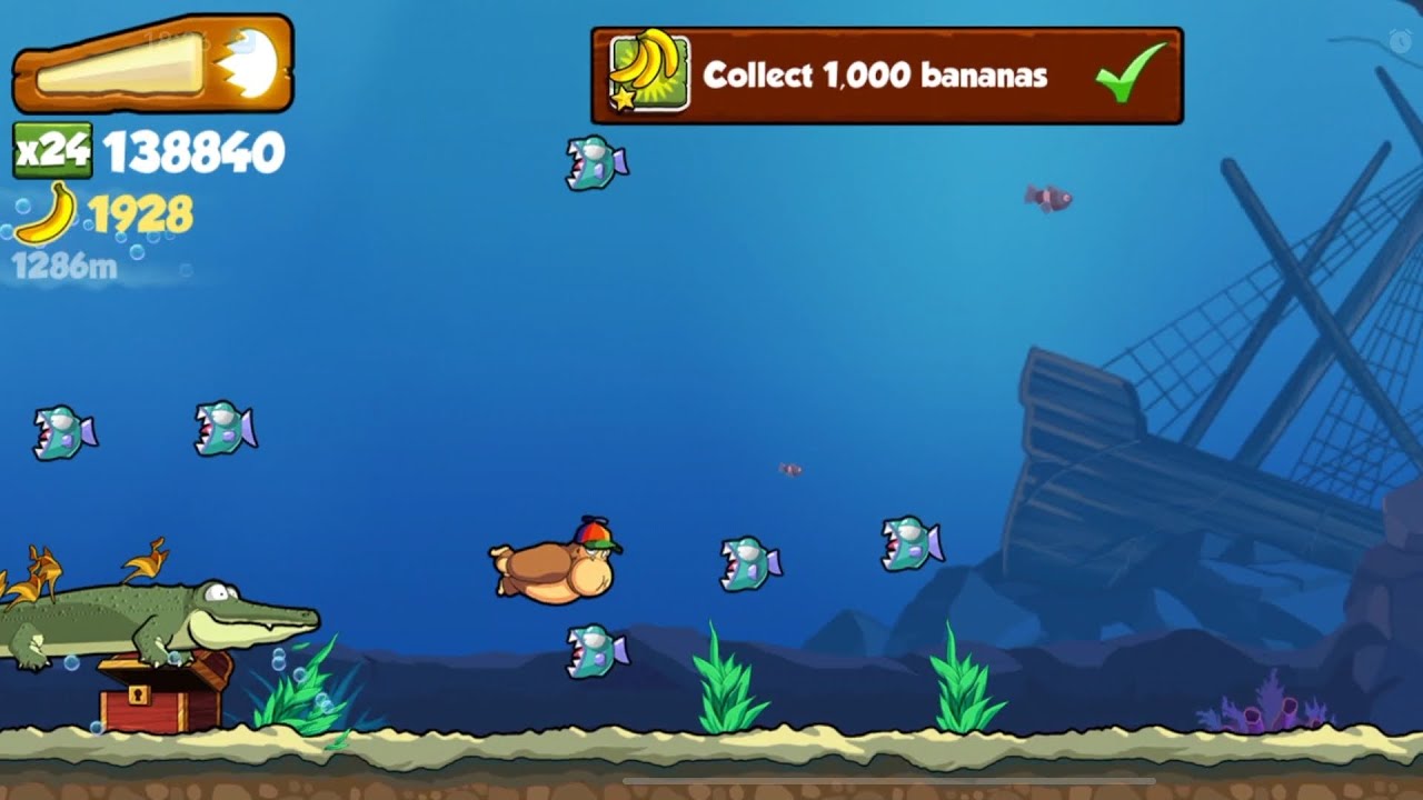 Banana Kong Collect 1,000 bananas (In One Run)