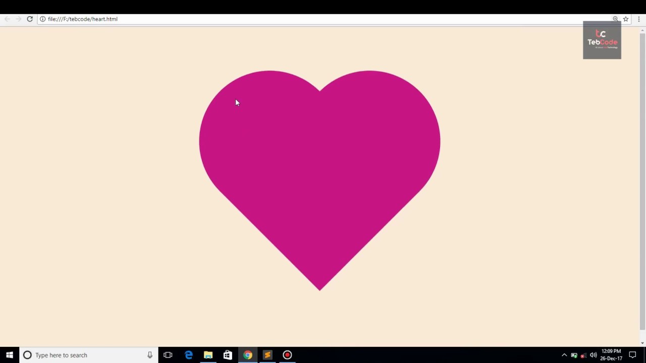 Creating a Heart Shape Using CSS | CSS-shapes | tebcode