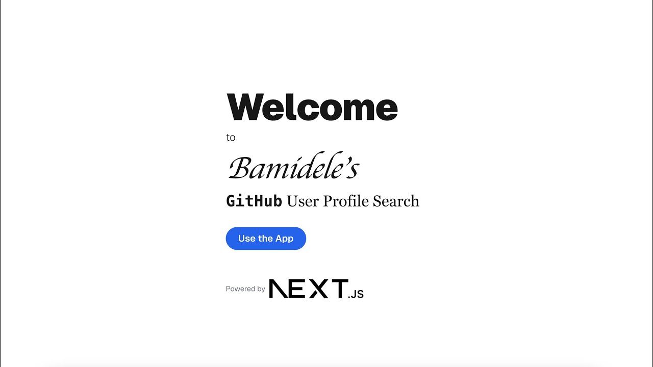 GitHub User Profile Search Application Demo