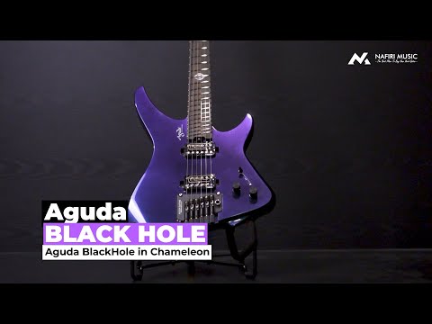 Aguda Black hole Chameleon purple fade headless guitar fanned | Reverb