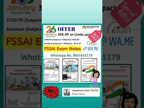 FSSAI Notes | FSSAI CFSO & Technical Officer Notes...