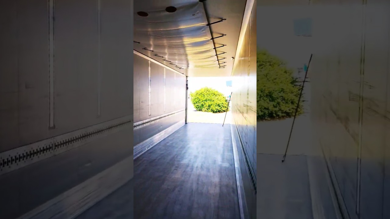Inside an empty reefer trailer