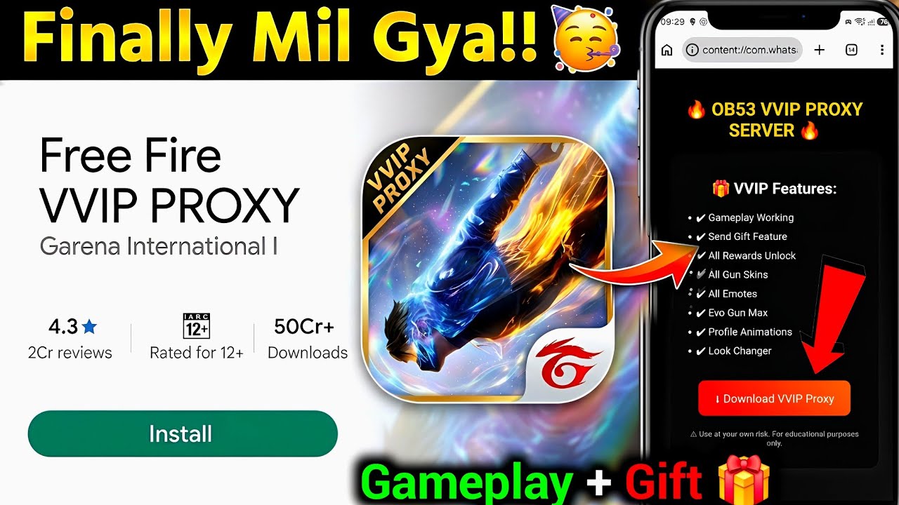 HOW TO DOWNLOAD PROXY SERVER IN FREE FIRE, HOW TO USE PROXY SERVER IN FREE FIRE, VIP PROXY SERVER