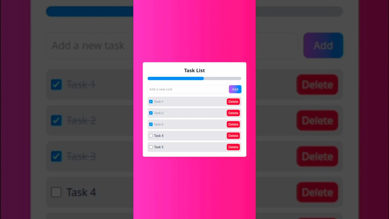 Task List App with Progress Bar | JavaScript To-Do List Tutorial | WebCraft & Devs #coding #task