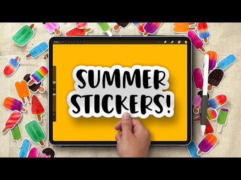 Summer Stickers in Procreate ☀️ FULL PROCESS: Procreate + Cricut