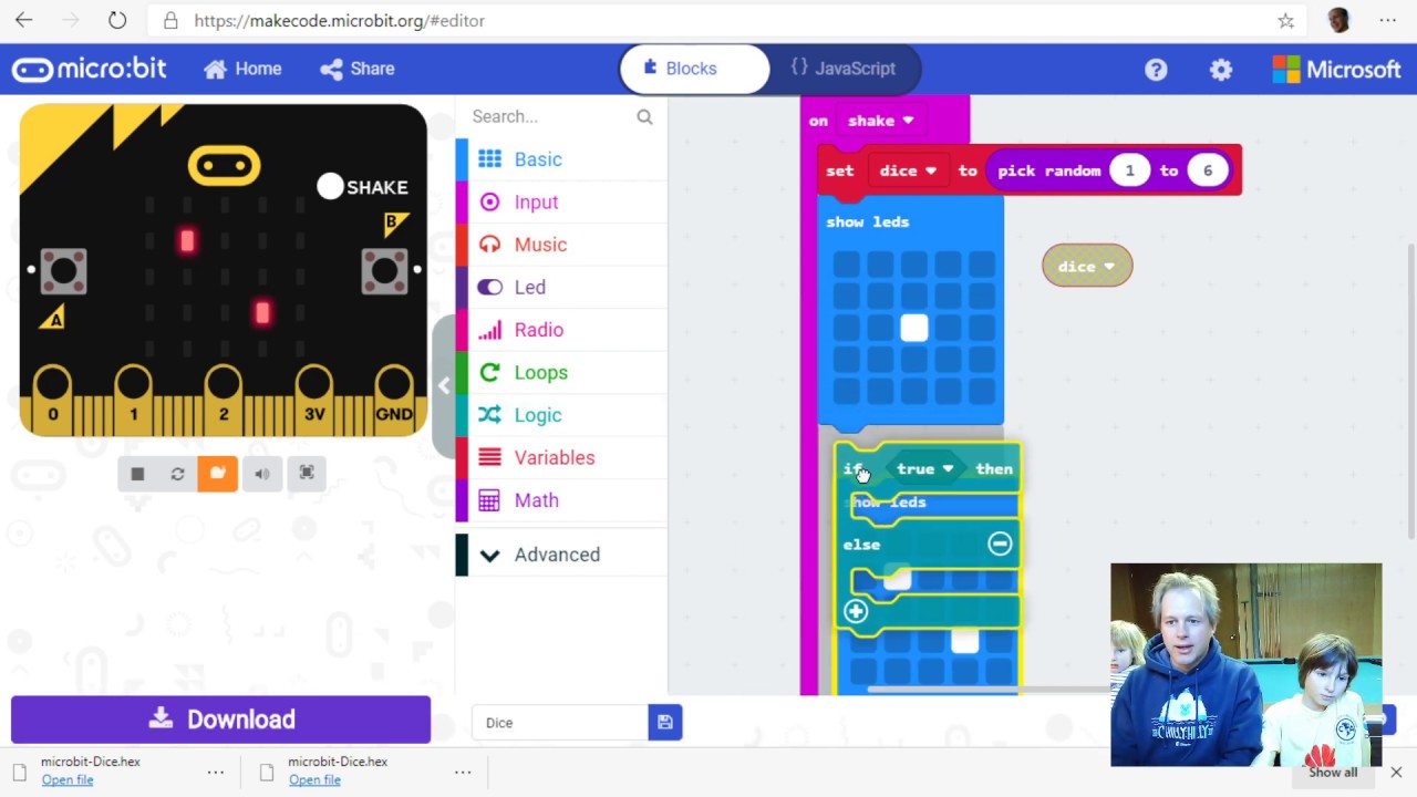 MakeCode for micro:bit - Dice