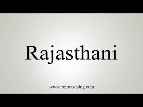 How To Say Rajasthani
