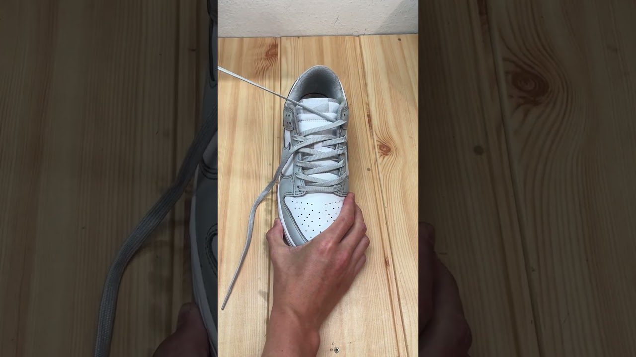 Nike Dunk Low (Grey Fog) Lacing Tutorial 👟😎 #nike #tutorial