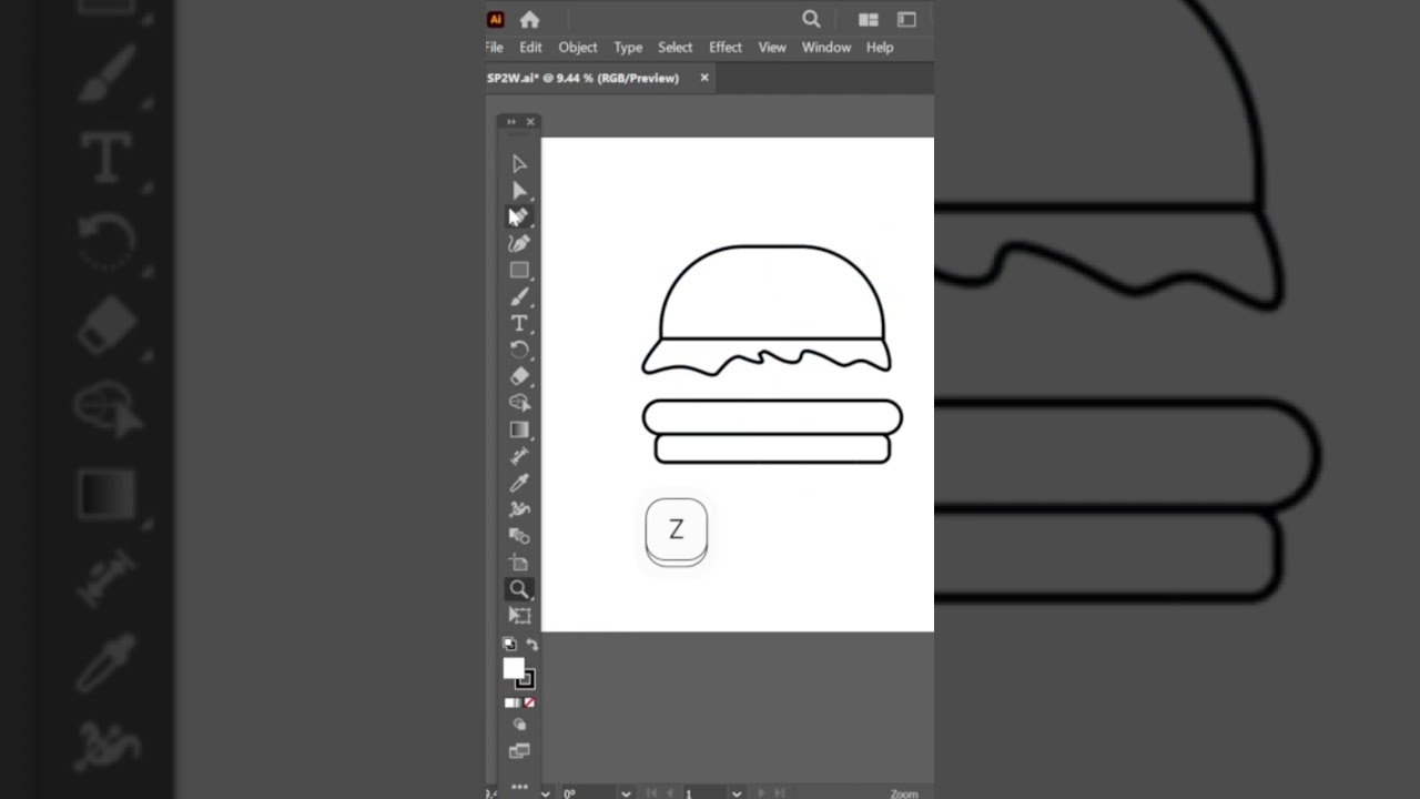 Design simple Burger Icon Illustrator