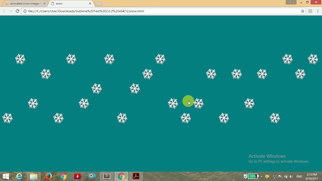 SNOWFALL ANIMATION USING CSS ONLY