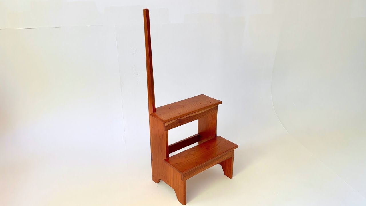 Two Step Shaker Step Stool - Solid Cherry