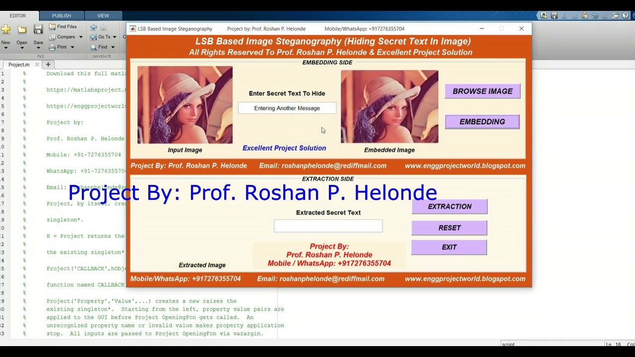 Matlab Code for LSB Based Image Steganography Full Source Code | Least Significant Bit Algorithm