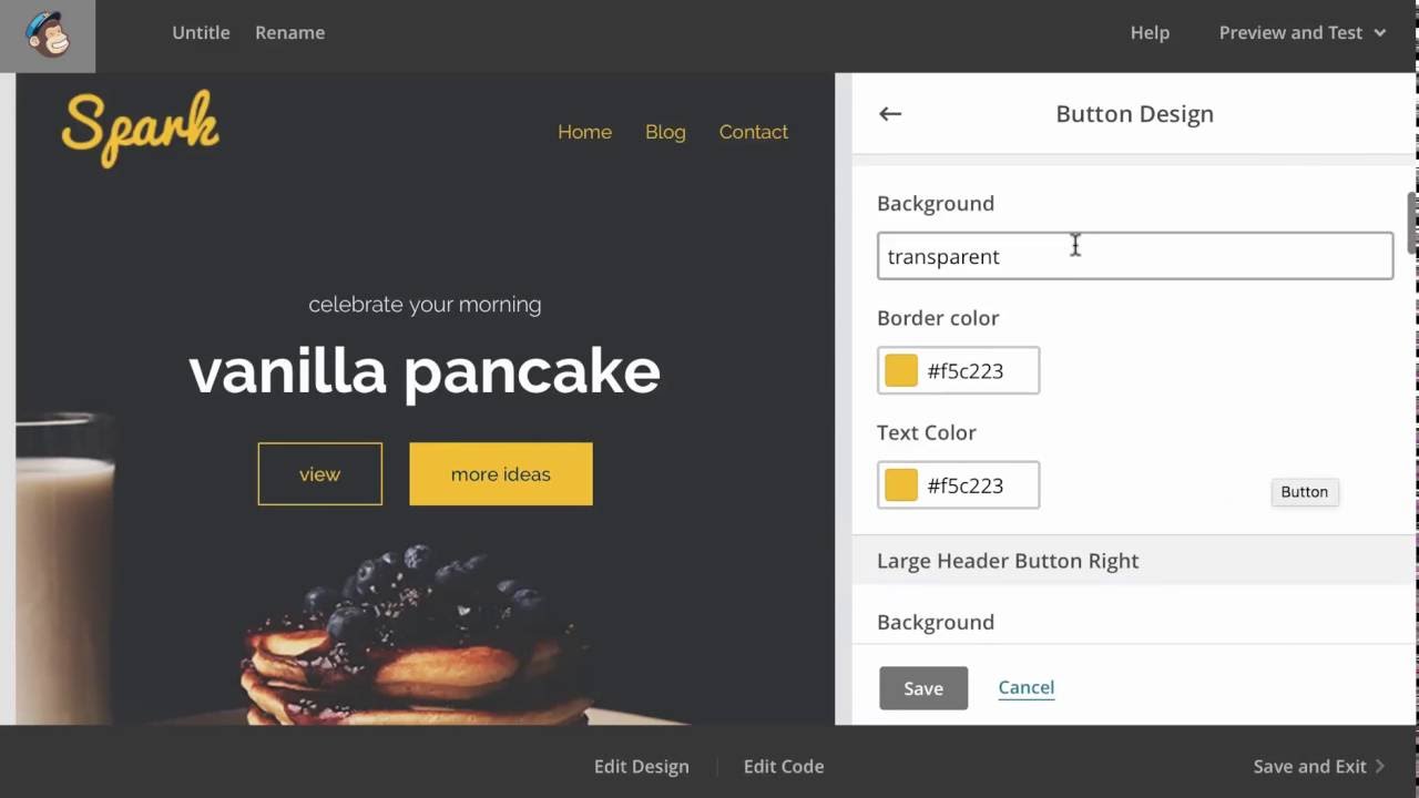 Spark: Change button style (MailChimp)