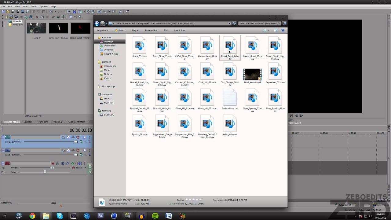 Tutorials - Blood Splatter Effect - Sony Vegas