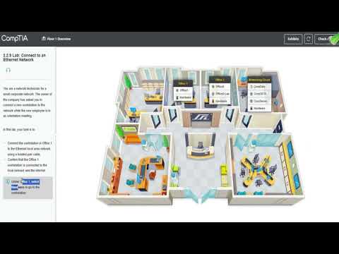 Testout Network+ 2.2.9 Lab: Connect to an Ethernet Network
