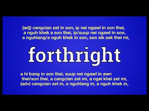forthright meaning in English Ngawn