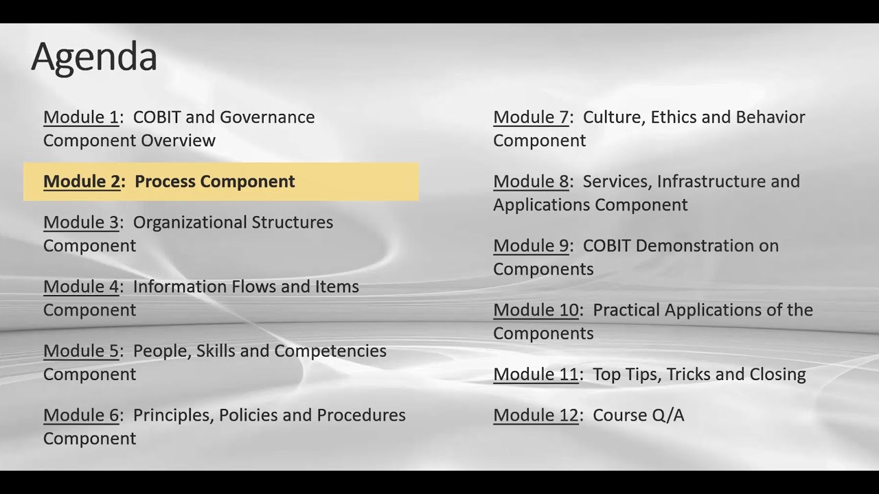 COBIT Governance Components:  A quick review of the process component
