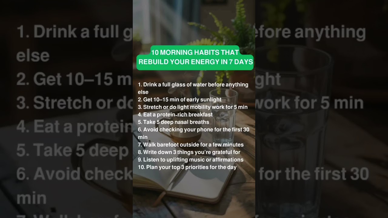 10 Morning HABITS That REBUILD Your ENERGY In 7 Days ! Senior Health Tips