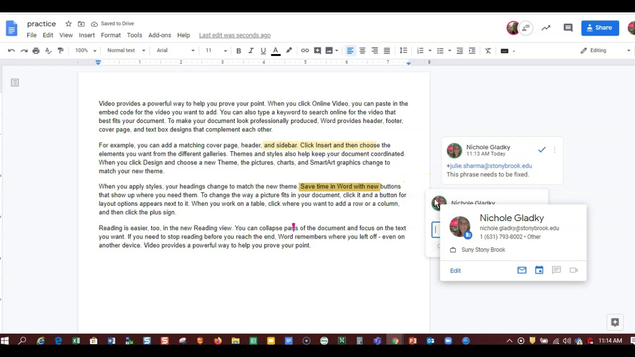 Collaborating in a Google Document, Sheet or Slides