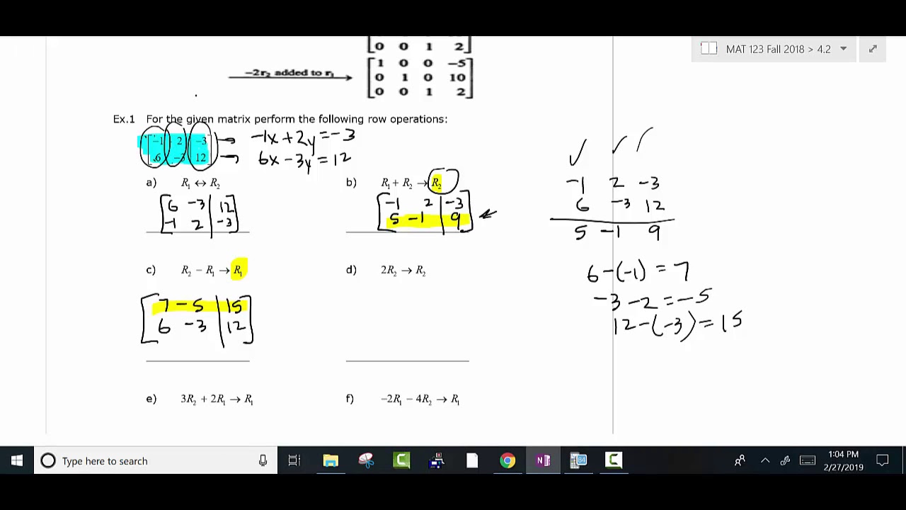 MAT 123 Finite Math Section 4.2 Matrices