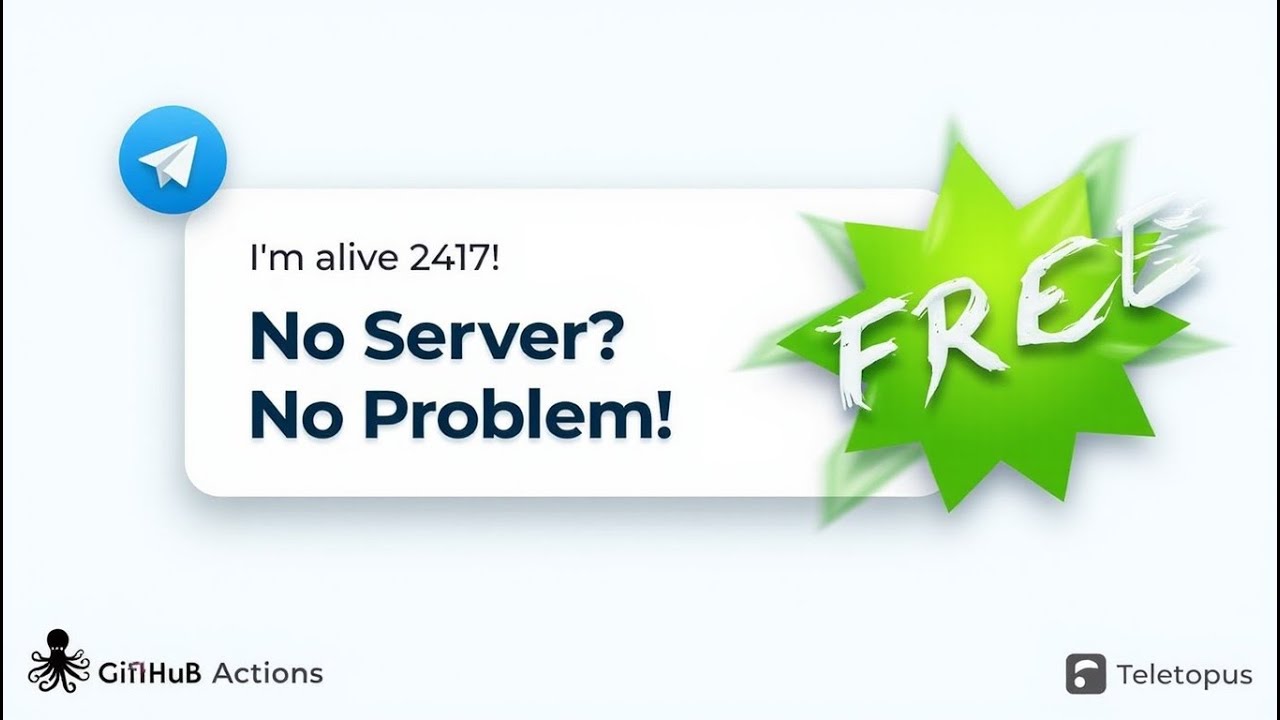 24/7 Telegram Bot for FREE! 🤖 (No Server Needed!) | GitHub Actions Tutorial