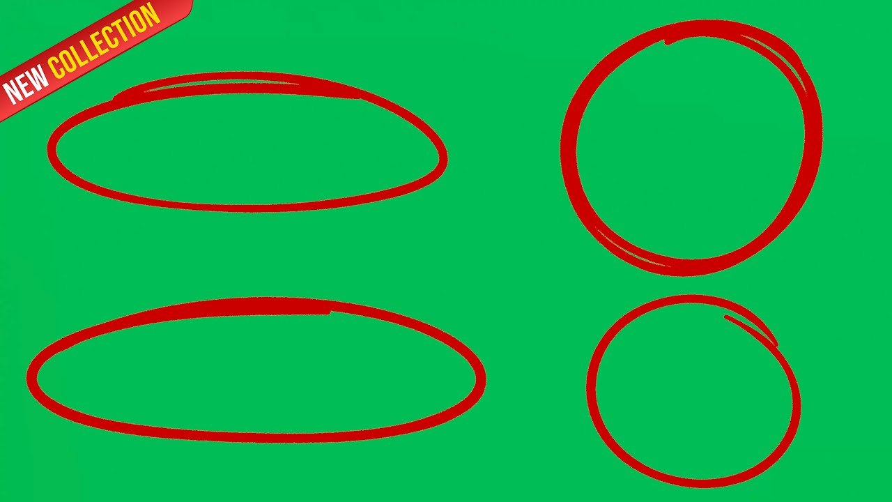 Green Screen Hand Drawn 4 animations effects of Red Circle/Highlighter/Marker | 4K | Global kreators