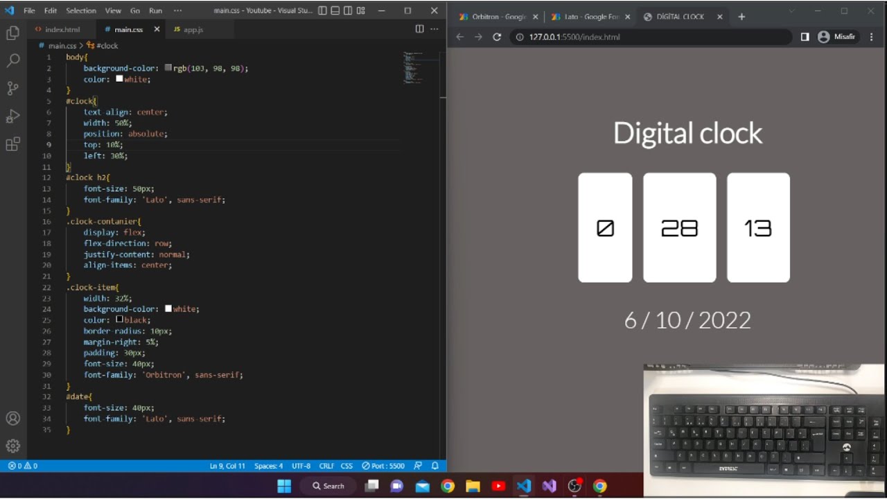 ASMR Programming - Coding a Digital Clock - No Talking