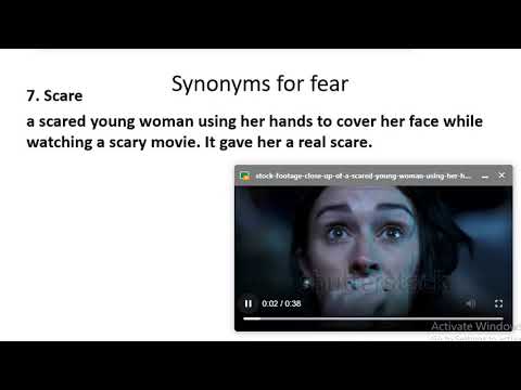 Learn English Vocabulary Synonyms for fear