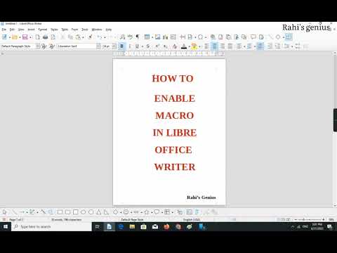 How to enable macro in libre office writer