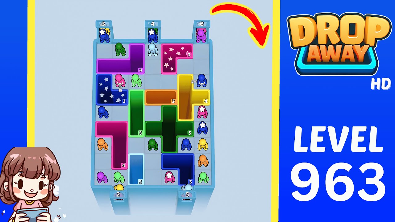 Drop Away Level 963 Solution Walkthrough