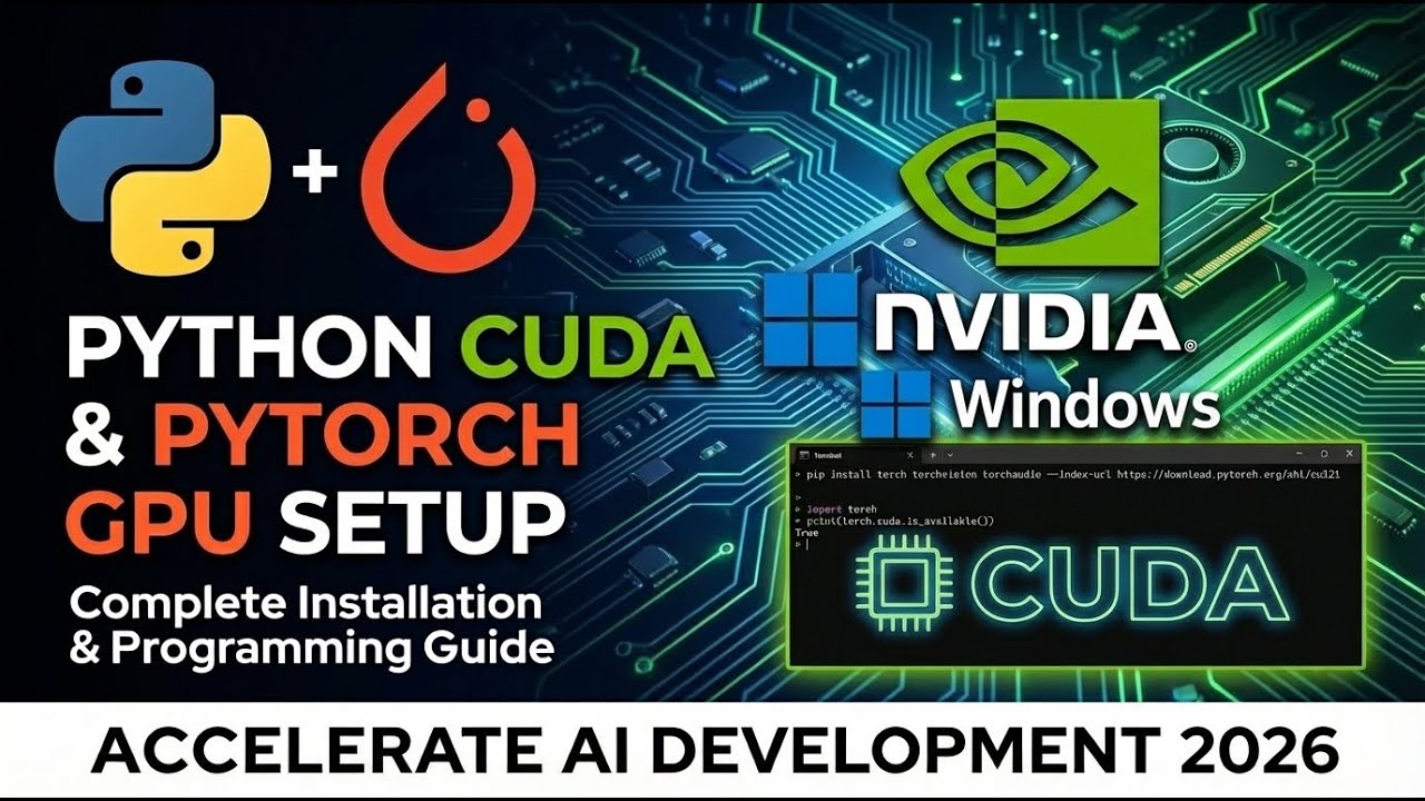 7. How to Install Python, CUDA & PyTorch for GPU | Install NVIDIA CUDA, cuDNN, PyTorch & Test GPU