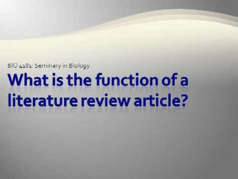 What is a Literature Review Article?