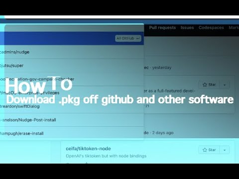 How to download software from GitHub .pkgs included!