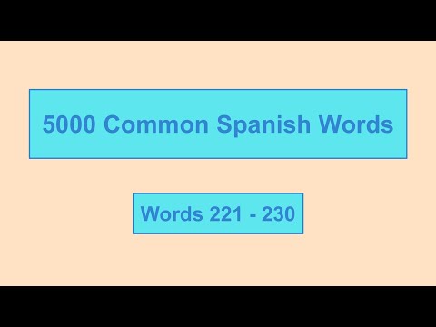 5000 Common Spanish Words - Lesson 023