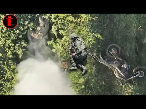 Ukrainian FPV DRONE Tactics COMPLETELY DESTROY Russian Motorcycles in Convoy Attacks