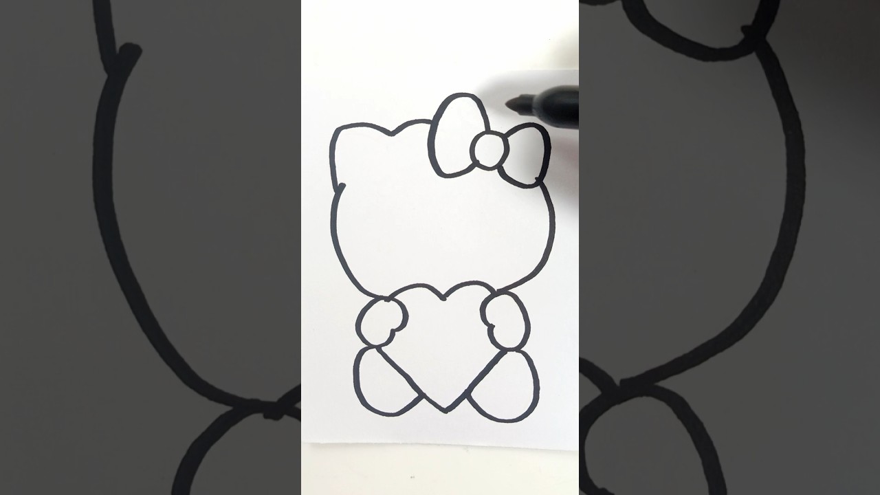 Complete the Drawing ♥️#hellokitty #sanrio #shorts #shortsvideo #creativedrawings #love #love #dr...