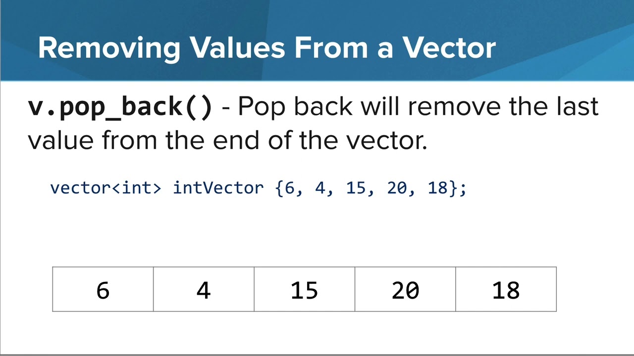 Adding and Removing from a Vector