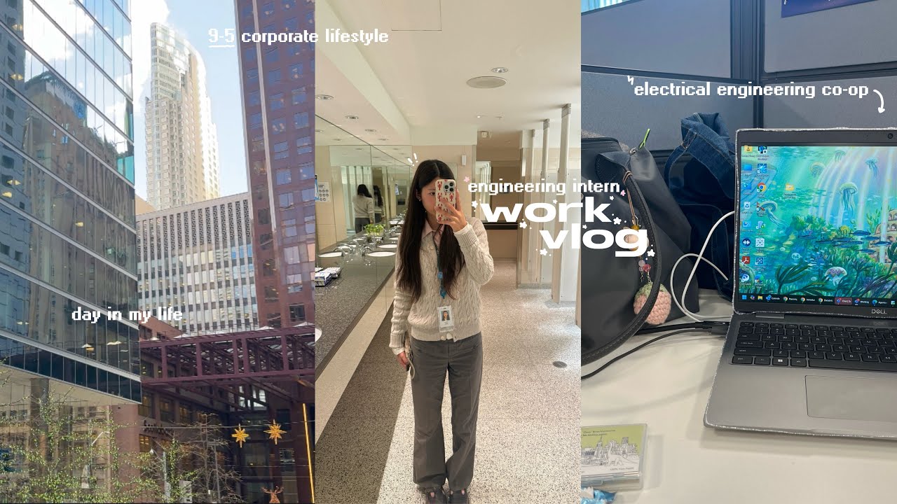 ENGINEERING INTERN VLOG 🖇️📁⋆｡ a work day in my life @ my co-op, 7am grwm, corporate lifestyle