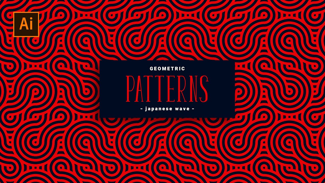 How to design geometric wave pattern | Japanese wavy lines in illustrator