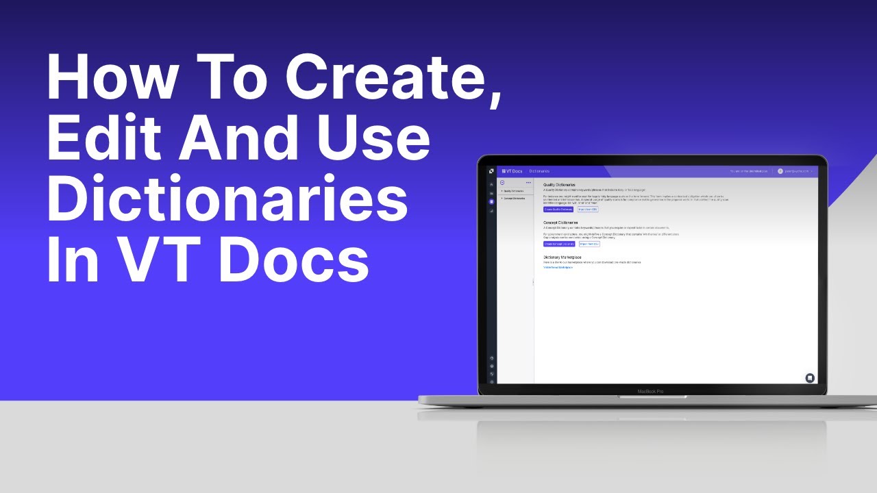 How to Create, Edit and Use Dictionaries in VT Docs