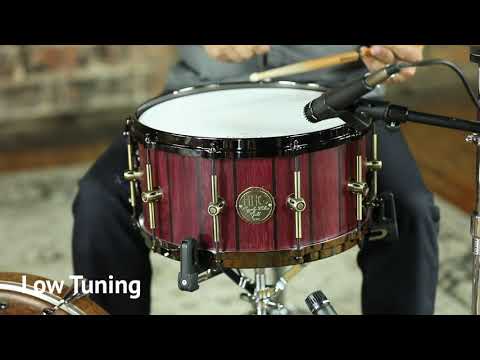 HHG Drums 14x7 Purpleheart And Ebony Stave Snare Drum, Satin | Reverb