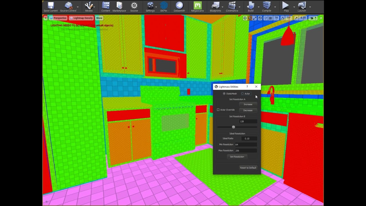 Unreal Engine - Python Lightmass UI