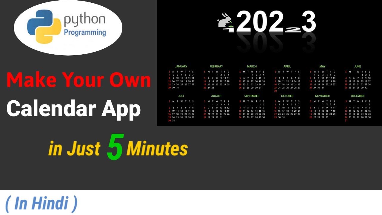 Python Calendar: Display Calendar in Python Programming | Calendar App CODE in Python