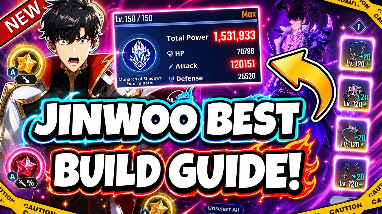 BEST JINWOO BUILD GUIDE FOR NEW/OLD/RETURNING PLAYERS! STATS / GEMS & MORE! [Solo Leveling: Arise]