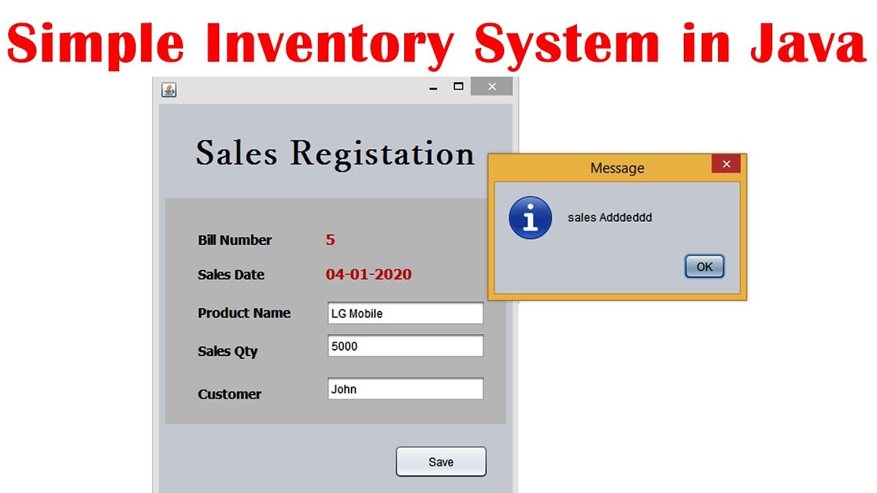 Simple Sales Inventory System in Java