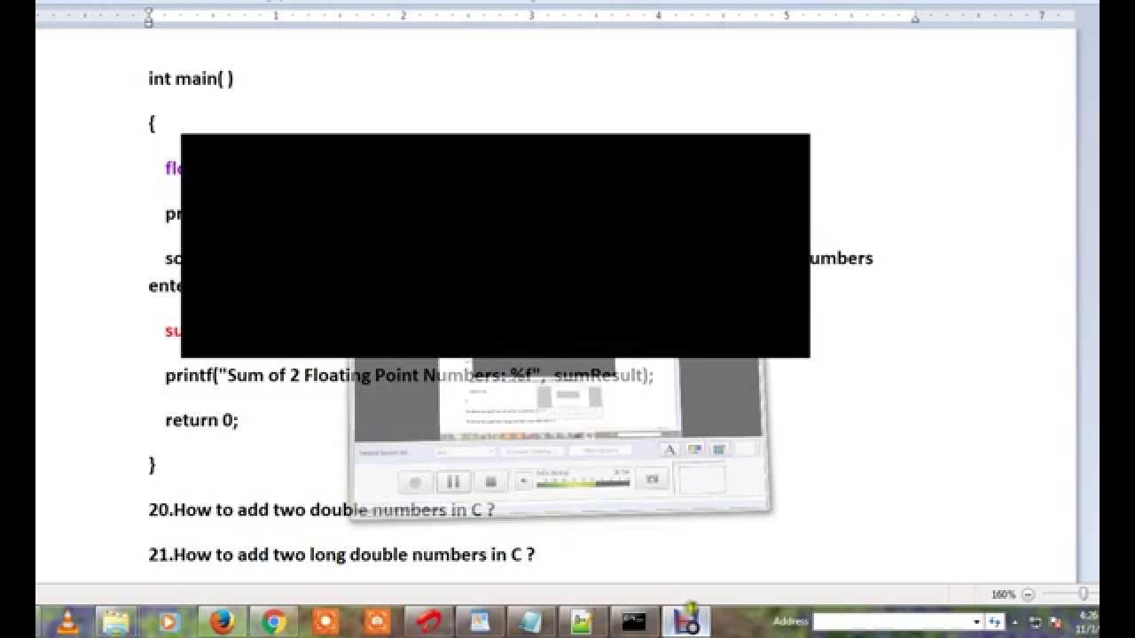 C PROGRAM  HOW TO ADD TWO FLOATING POINT NUMBERS DEMO
