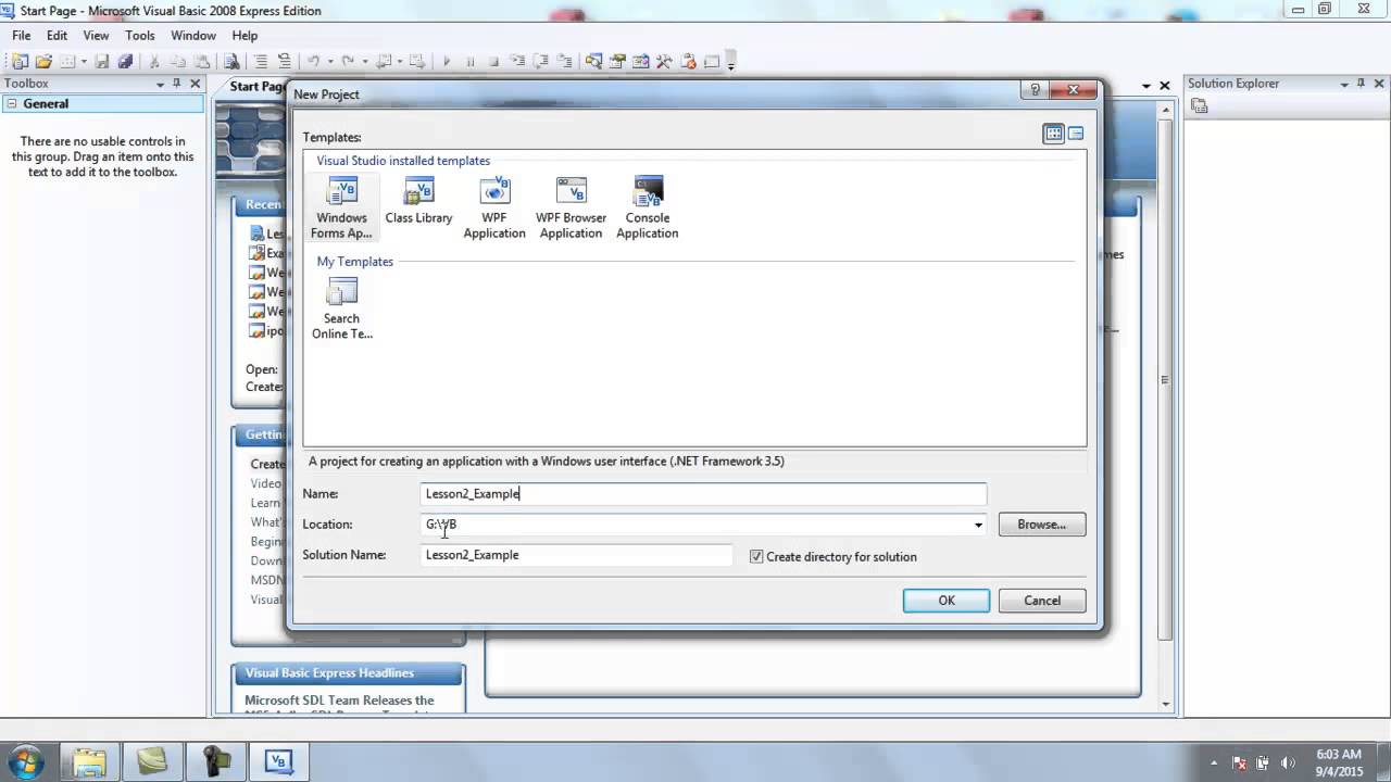 Visual Basic - Setting up the IDE